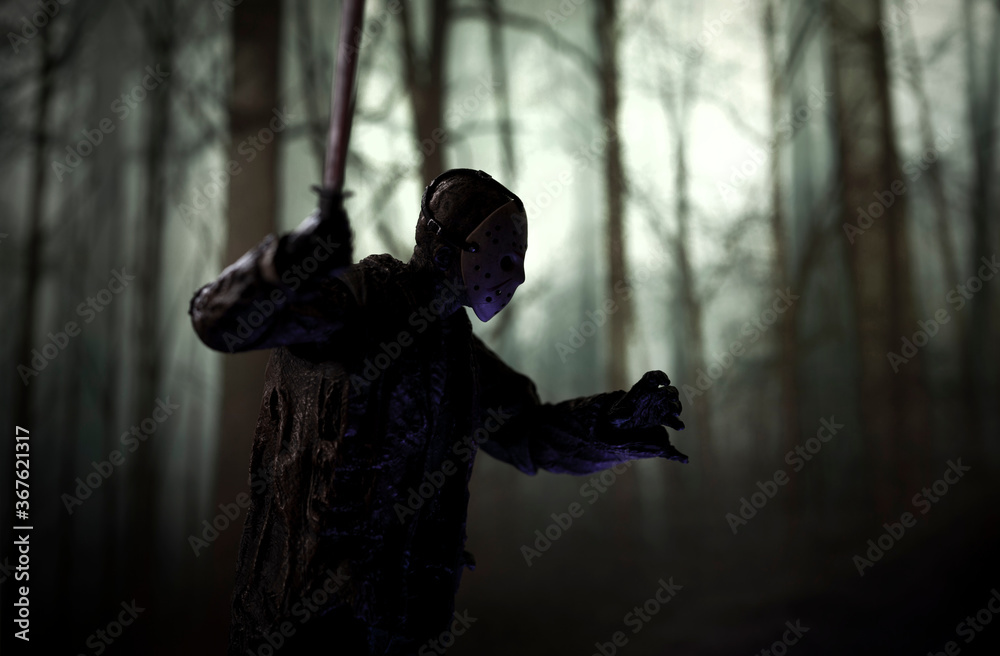 NEW YORK USA - JULY 30 2019: Friday the 13th slasher Jason Voorhees ...