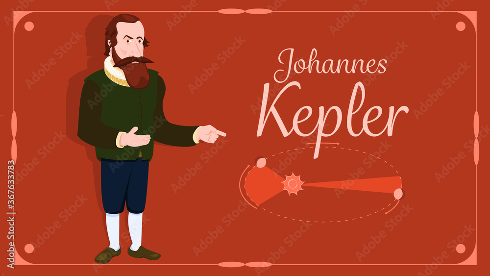 Physicist and mathematician Kepler as a cartoon character. Science ...