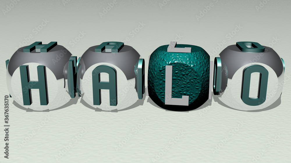 halo combined by dice letters and color crossing for the related ...