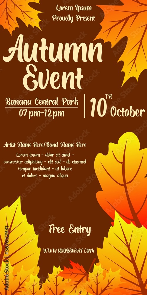 Autumn background banner and poster template for events, festival ...