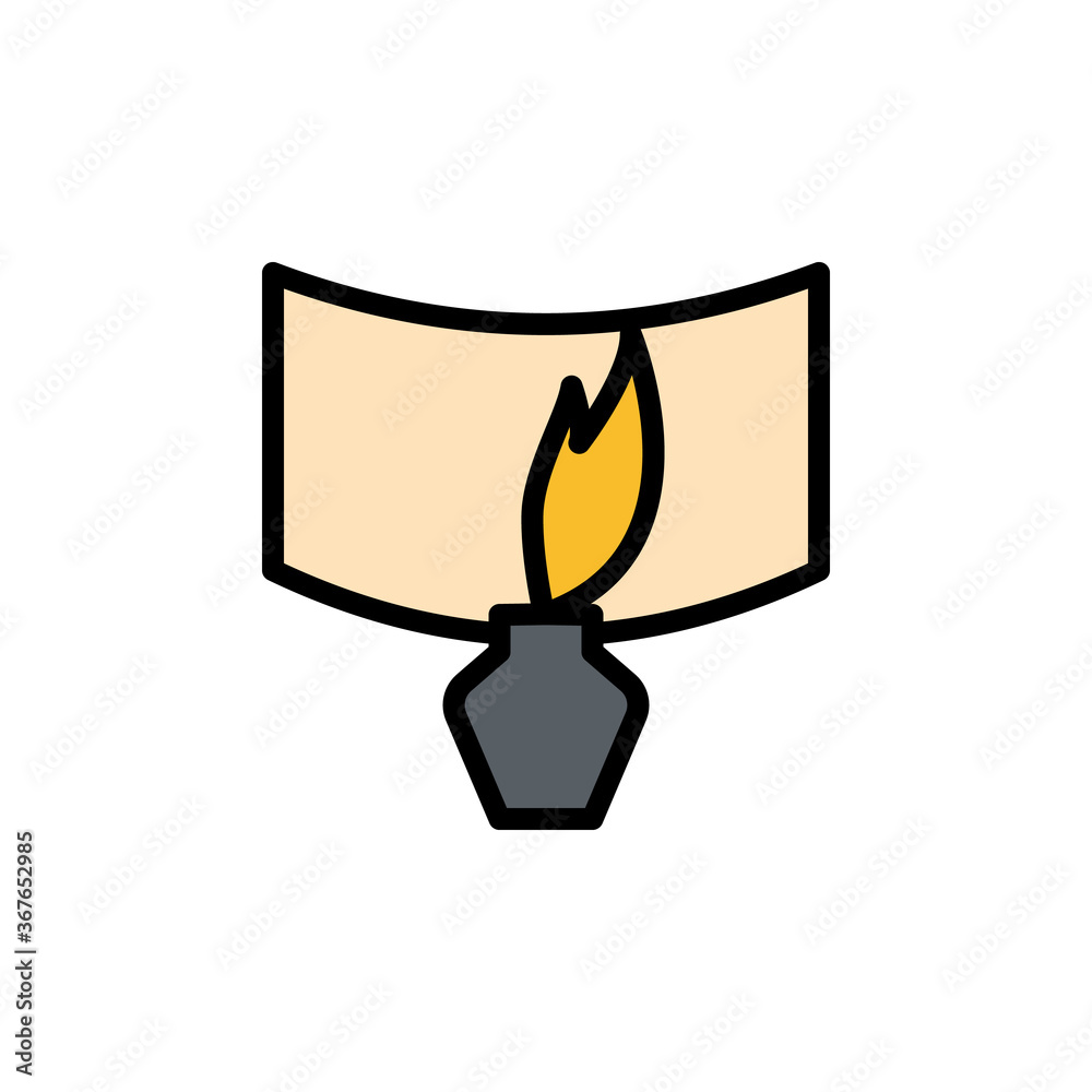 Paper, writing, feather icon. Simple color with outline vector elements ...