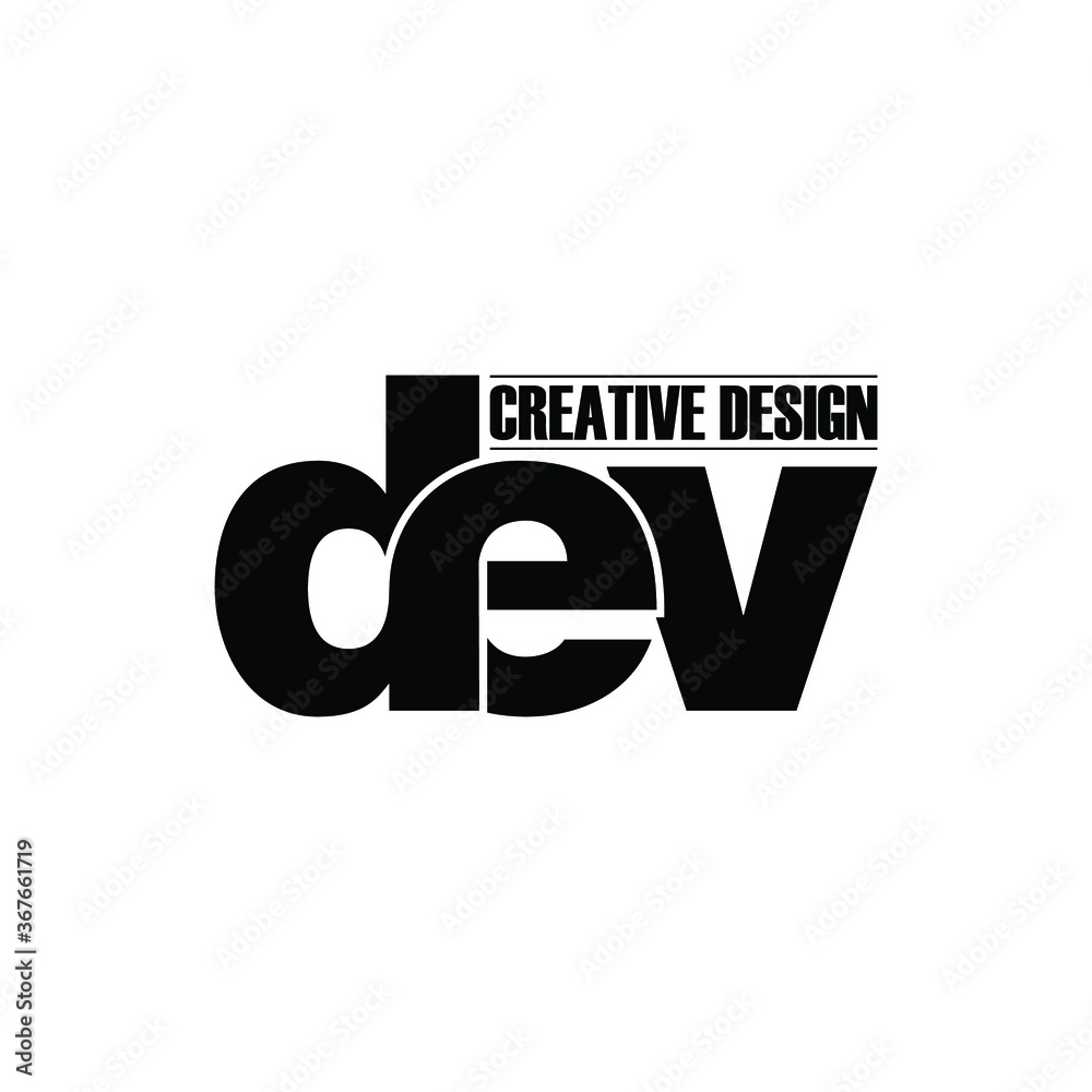 Letter dev simple monogram logo design vector Stock Vector | Adobe Stock