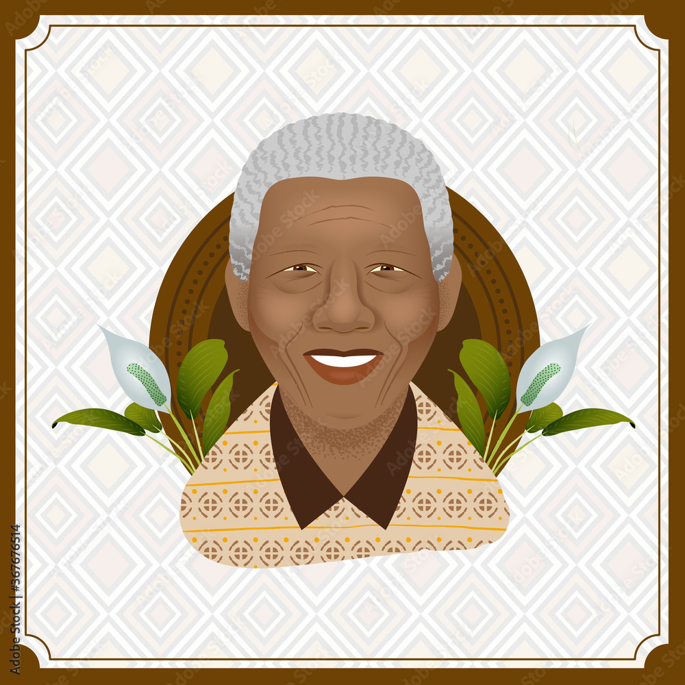 Poster Vector illustration of Nelson Mandela, He was a South African ...