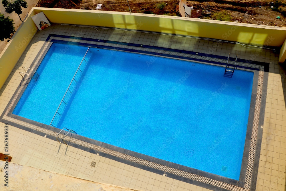 Indore, madhya pradesh, India,- January 2020 : Top view of an Swimming ...