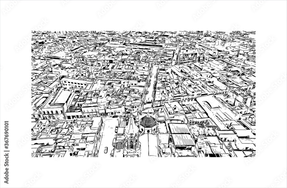 Vecteur Stock Building view with landmark of Aguascalientes is a city ...