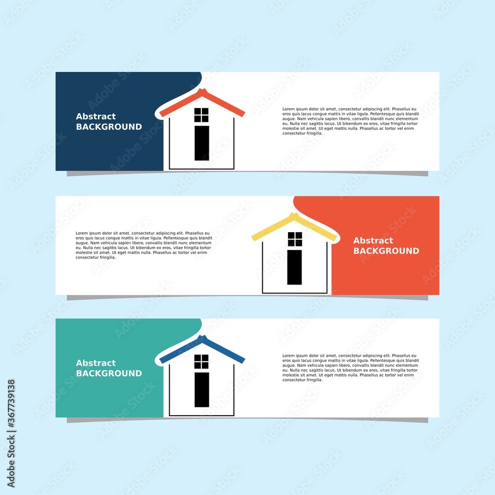 Abstract apartment banner background, home stay, property, three kinds ...