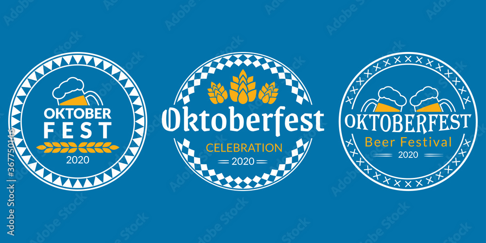 Oktoberfest logo, badge or label set. Beer festival poster or banner ...