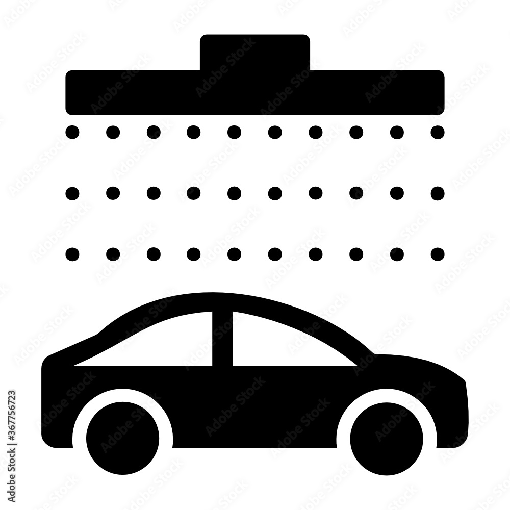 Water Shower Vector Color Icon Design, Carwash and Service Station on ...