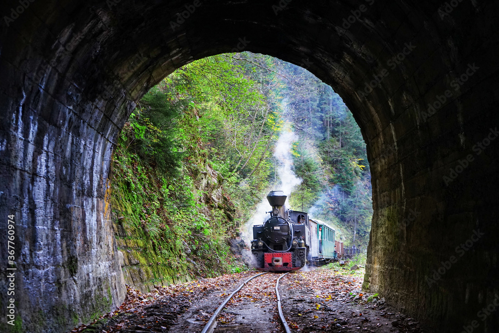 Tunnel steam train from Romania Stock Photo | Adobe Stock