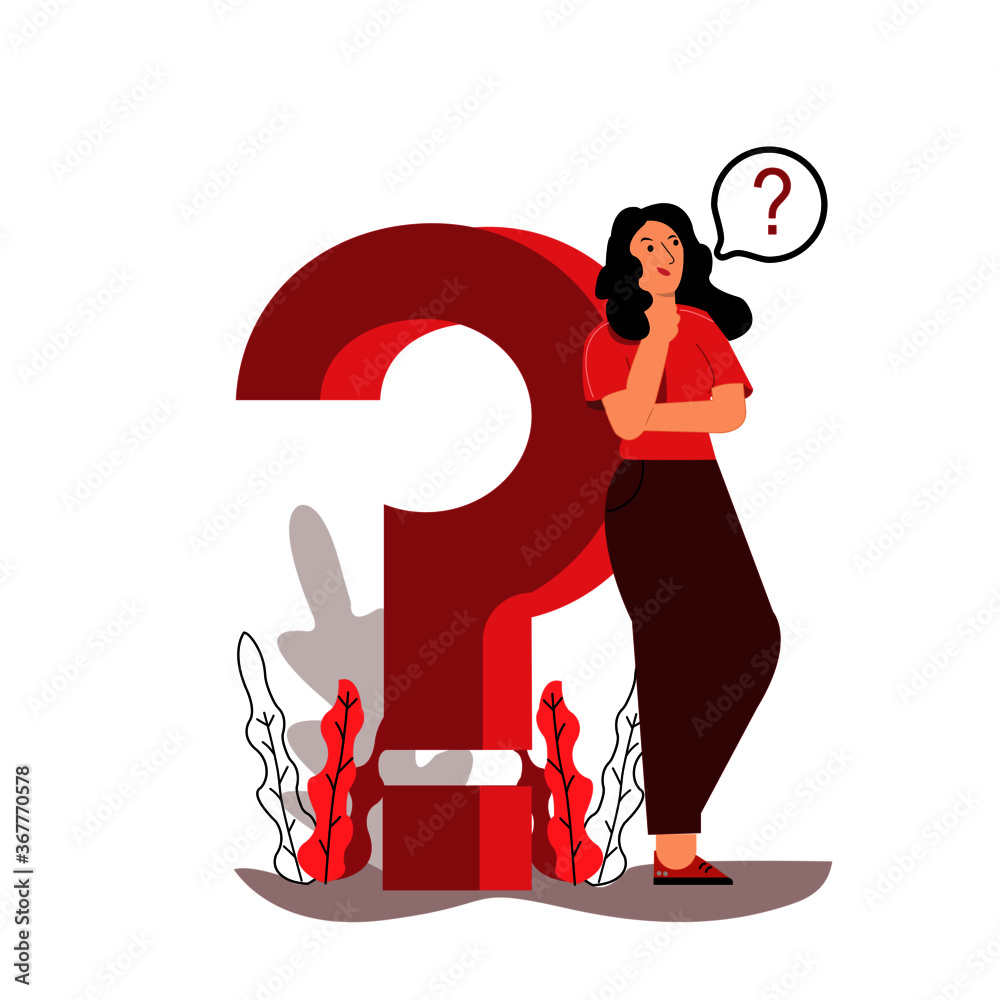 Question mark. Business women people asking questions with laptop ...