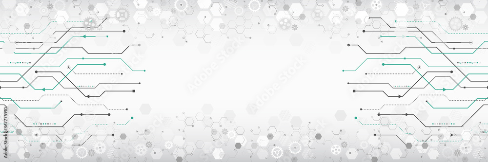 Vector design circuit board. Wide modern futuristic, engineering ...