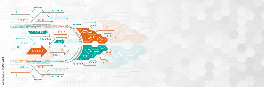 Vector design circuit board. Wide modern futuristic, engineering ...