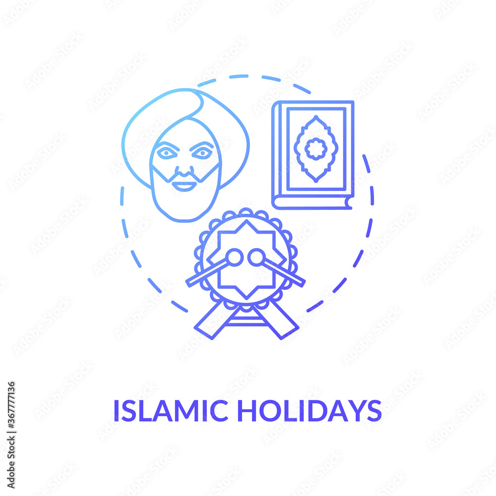 Islamic holidays concept icon. Religious celebrations in India, islam ...