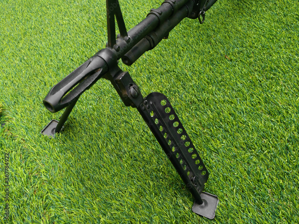 M60 military light machine gun with bipod weapon Stock Photo | Adobe Stock