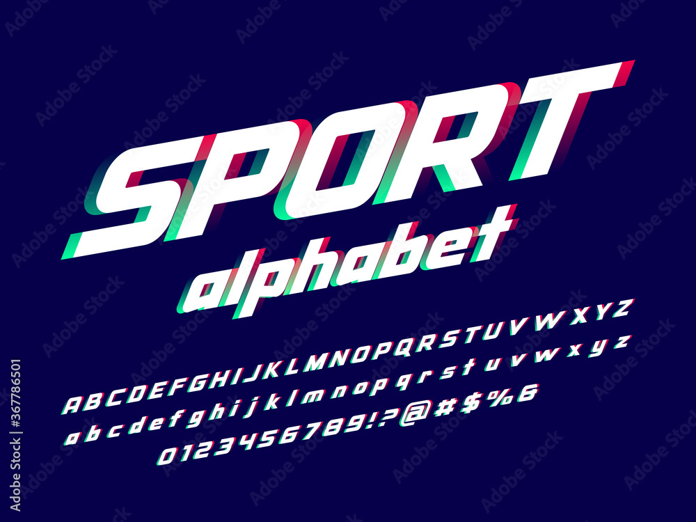 Stylized Colors alphabet design with uppercase, lowercase, numbers and ...