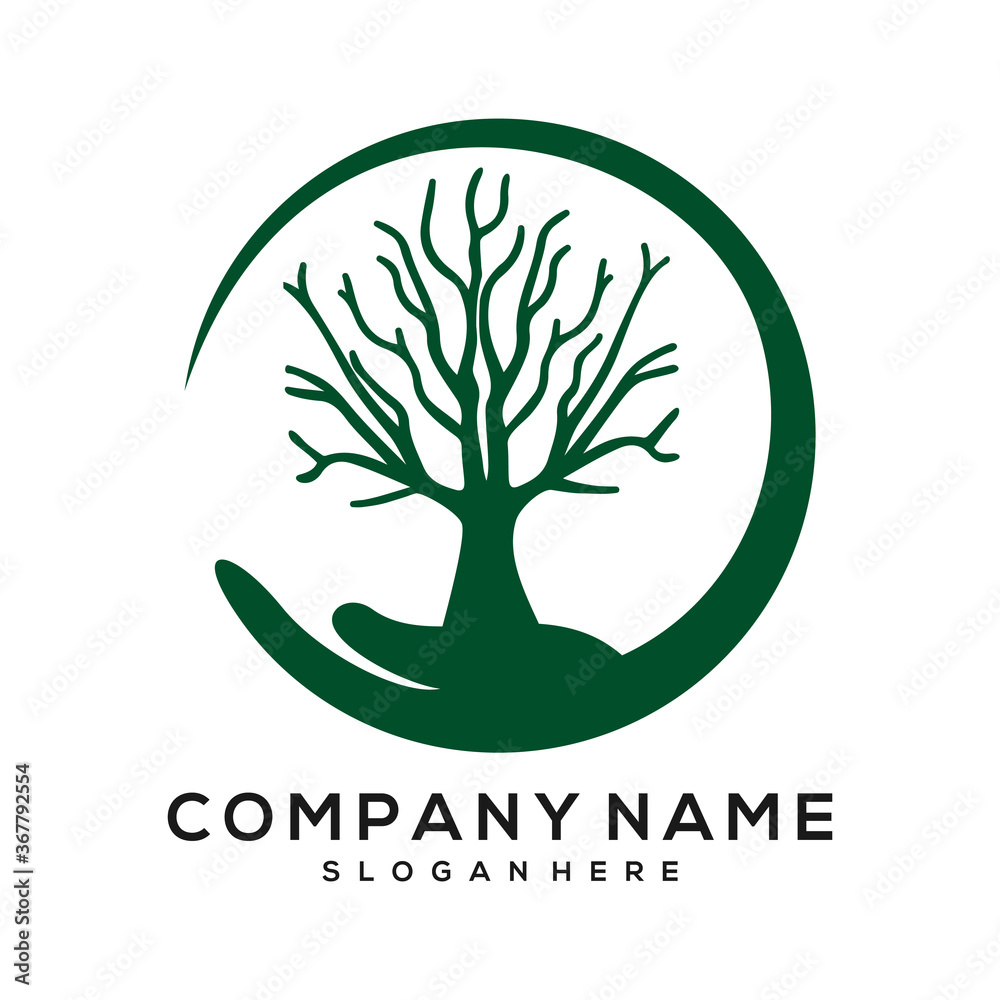 tree care vector, tree care logo, nature care logo Stock Vector | Adobe ...