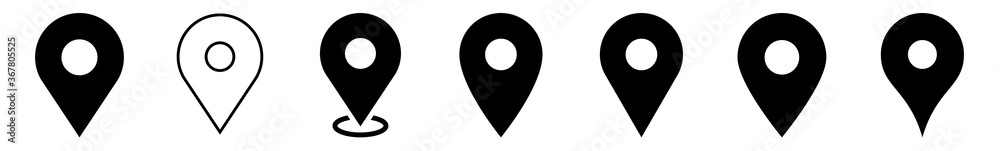 Location Pin Icon Black | Map Marker Illustration | Destination Symbol ...