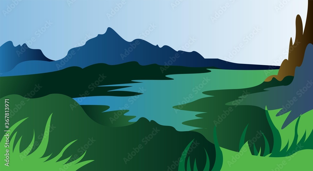 Vector logo Lake design in eps 10. Simple template and ready to use ...