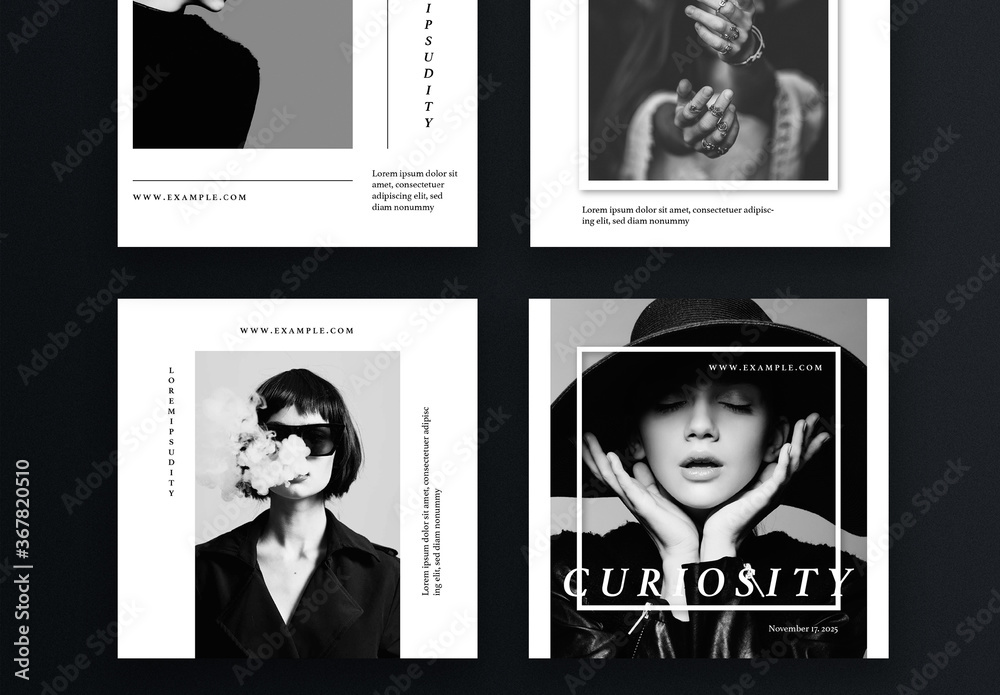 Minimalistic Social Media Post Layouts Stock Template | Adobe Stock