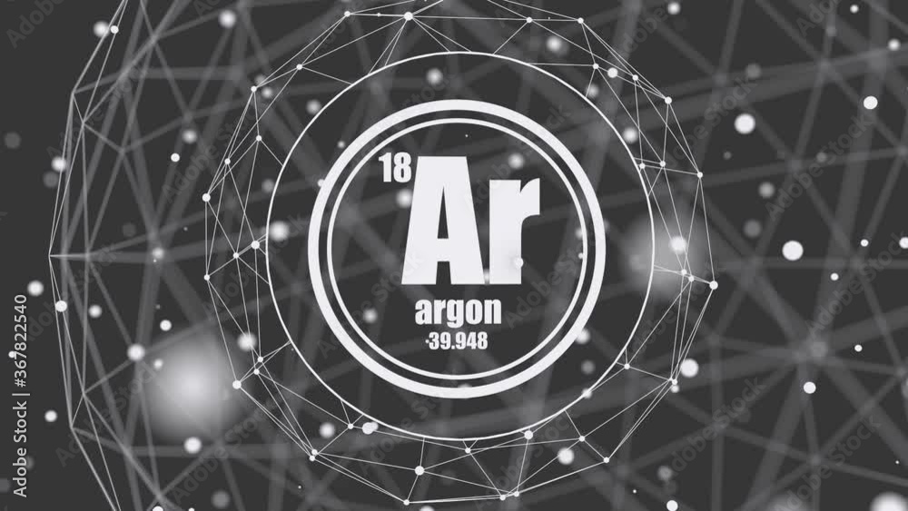 Argon chemical element. Sign with atomic number and atomic weight ...