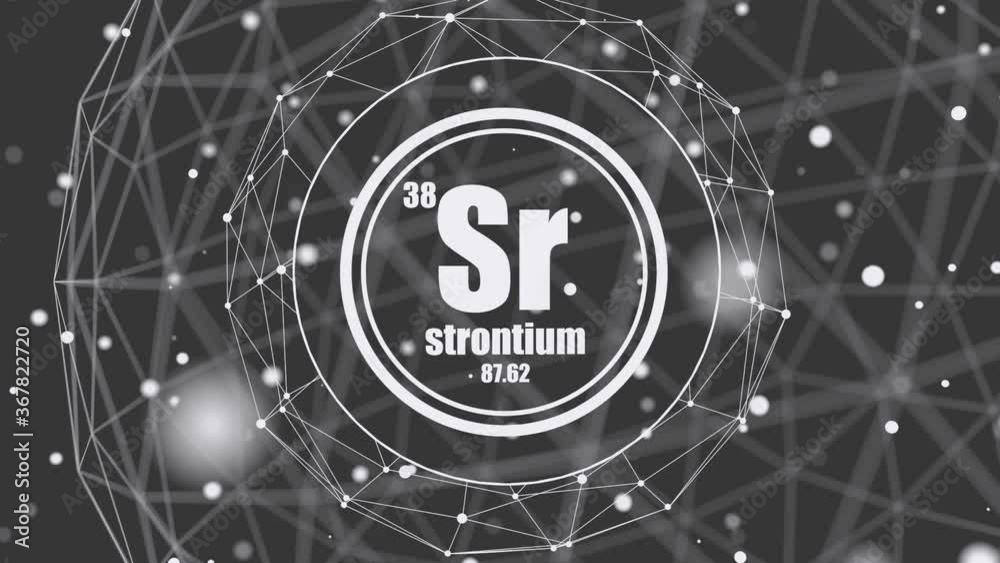 Strontium chemical element. Sign with atomic number and atomic weight ...