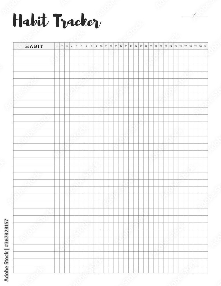 Habit Tracker Daily, Habits Tracker Habit Chart Weekly Monthly Habit ...