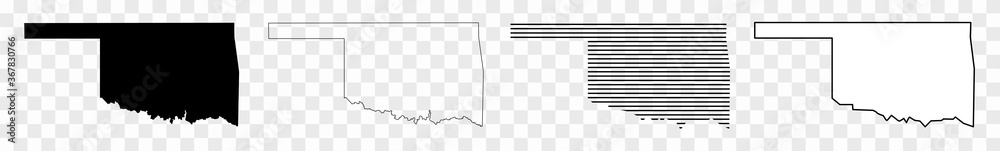 Photo & Art Print Oklahoma Map Black | State Border | United States ...