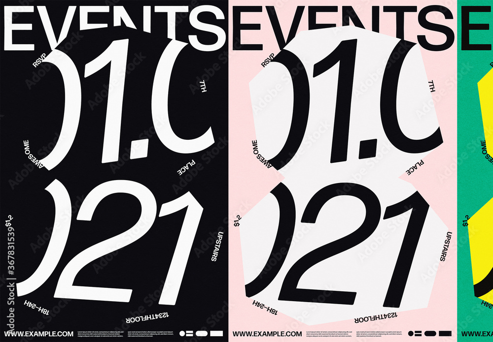 Funky Event Poster Layout Stock Template | Adobe Stock