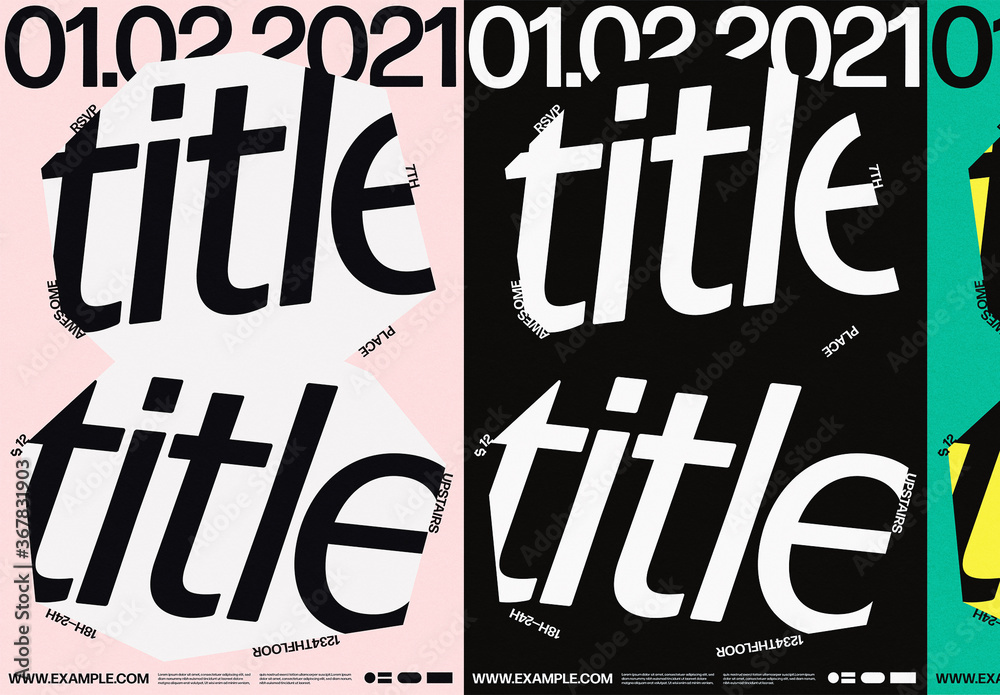 Funky Title Poster Layout Stock Template | Adobe Stock