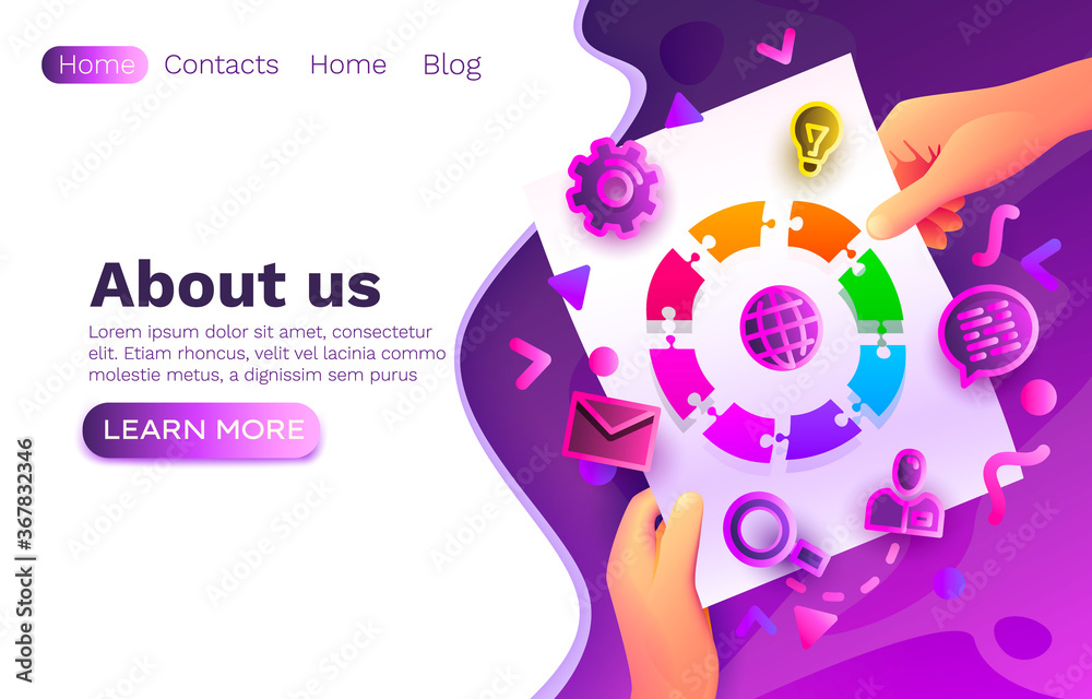 Puzzle icons connection group, people work concept team, office ...