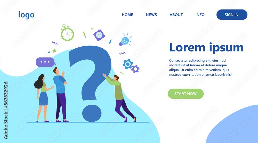 People searching solutions and asking for help. Men and women ...