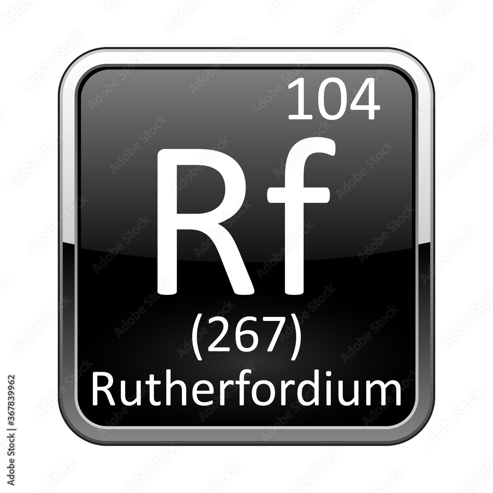 The periodic table element Rutherfordium. Vector illustration Stock ...
