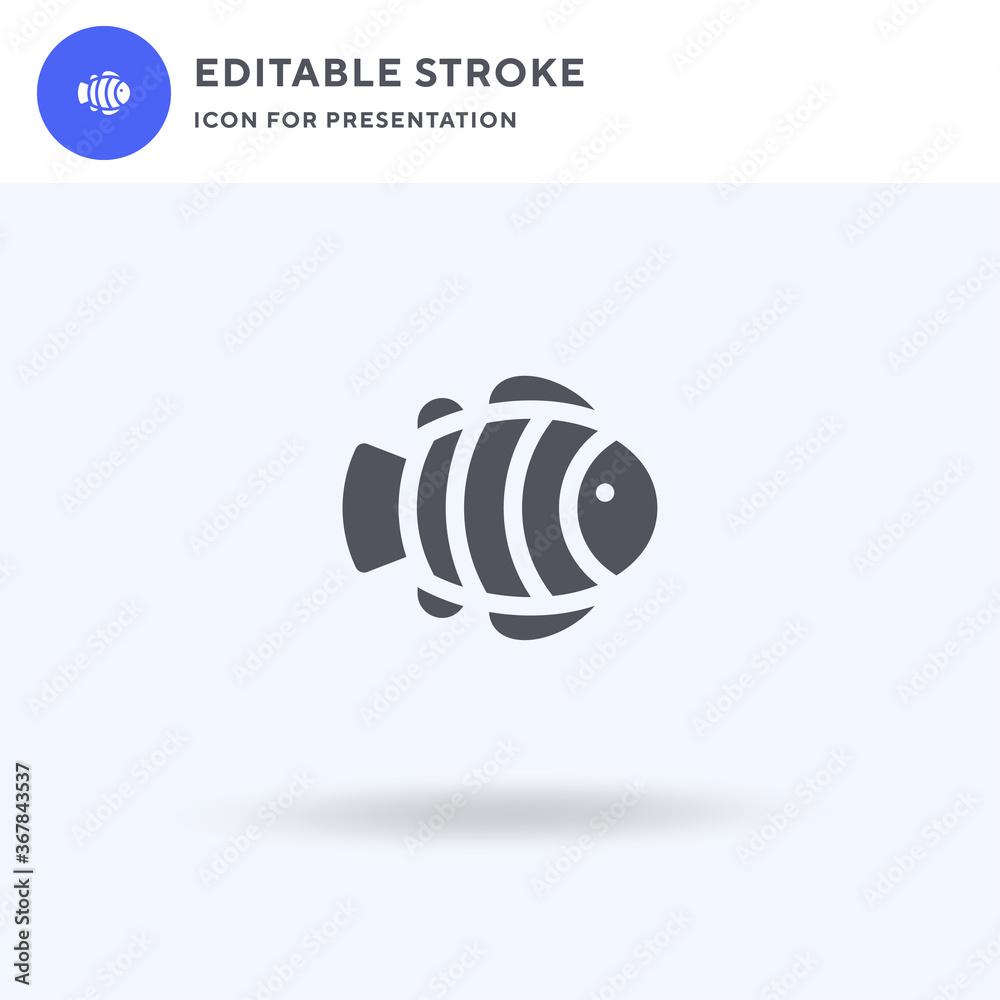 Clownfish icon vector, filled flat sign, solid pictogram isolated on ...