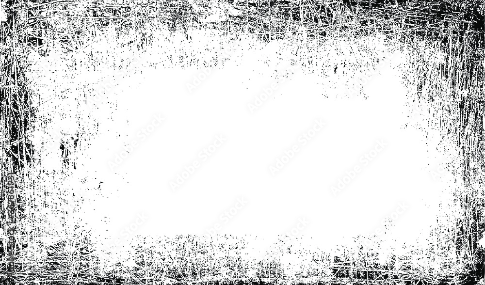 Scratched Frame. Grunge Urban Background Texture Vector. Dust Overlay ...