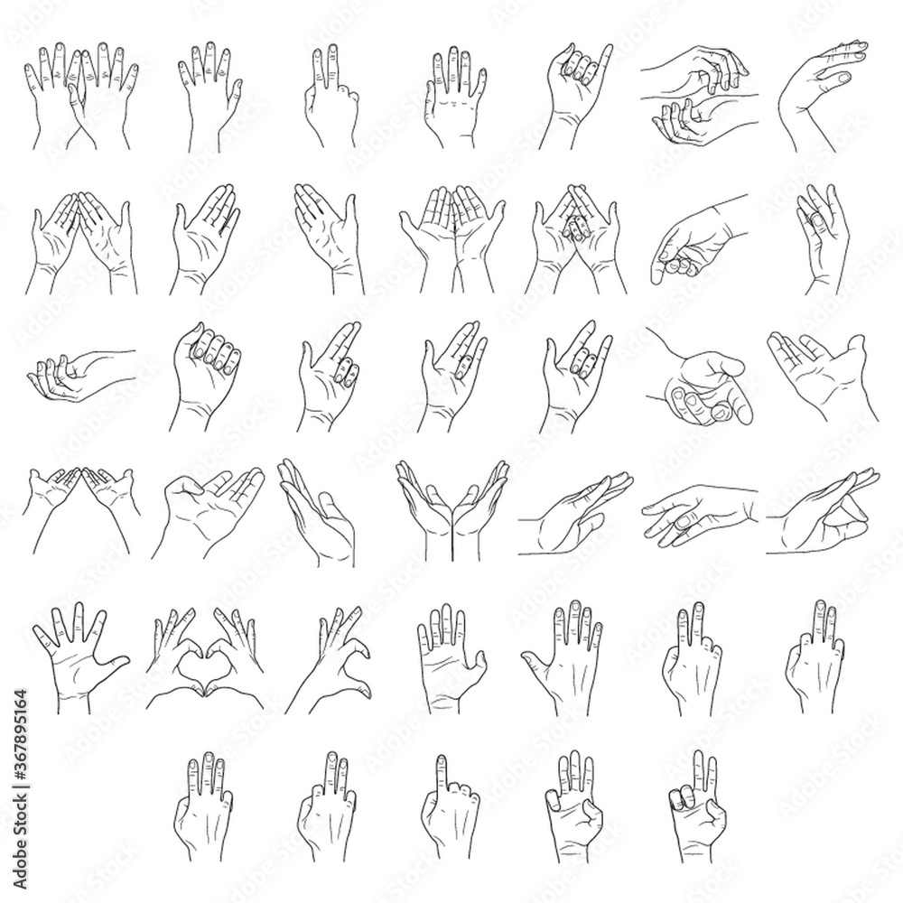 Hand Gestures Stock Vector Adobe Stock