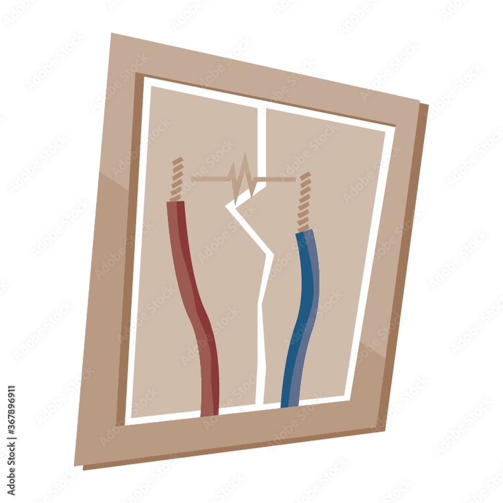 electrical arc crossing two copper wires Stock Vector | Adobe Stock