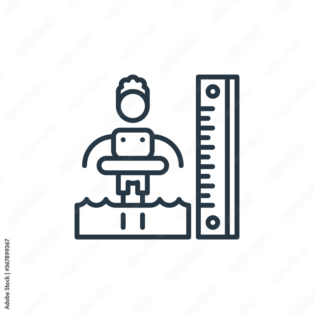 sea level icon vector from climate change concept. Thin line ...