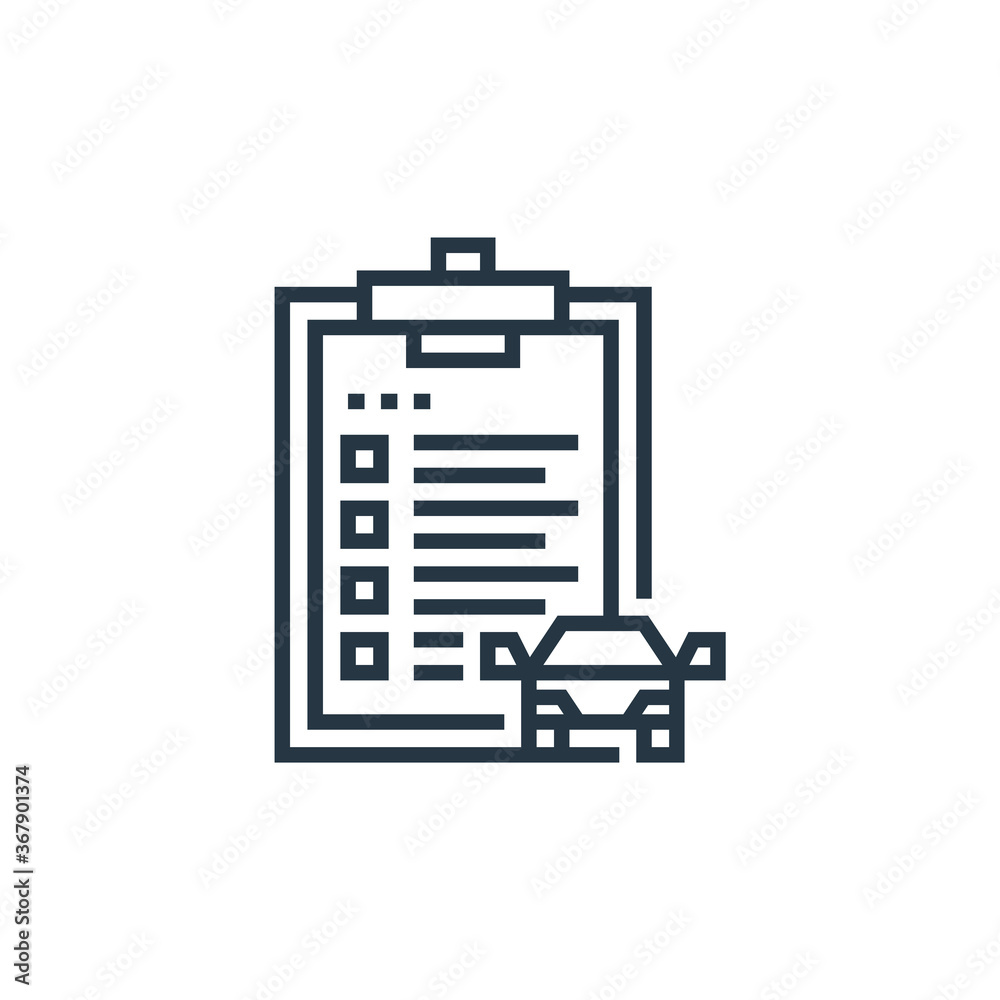 driving test icon vector from driving school concept. Thin line ...