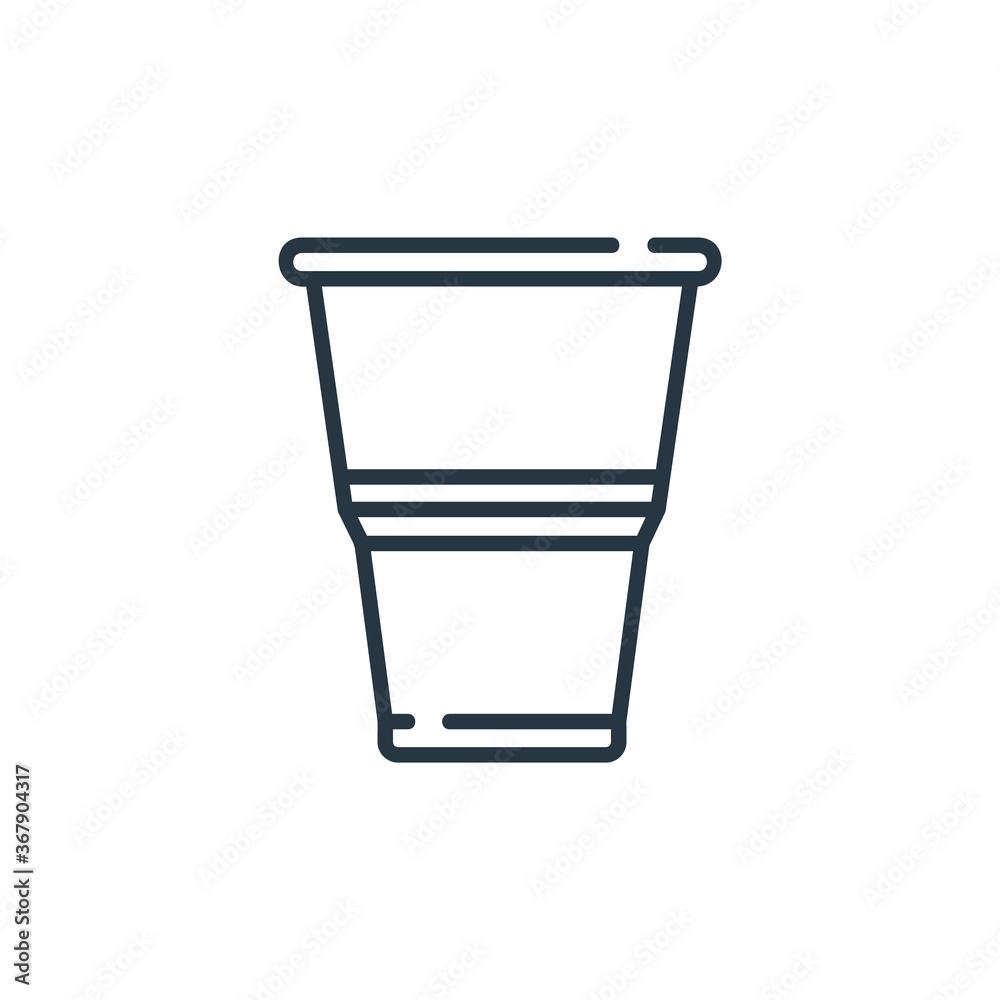 plastic glass icon vector from party and celebration concept. Thin line ...