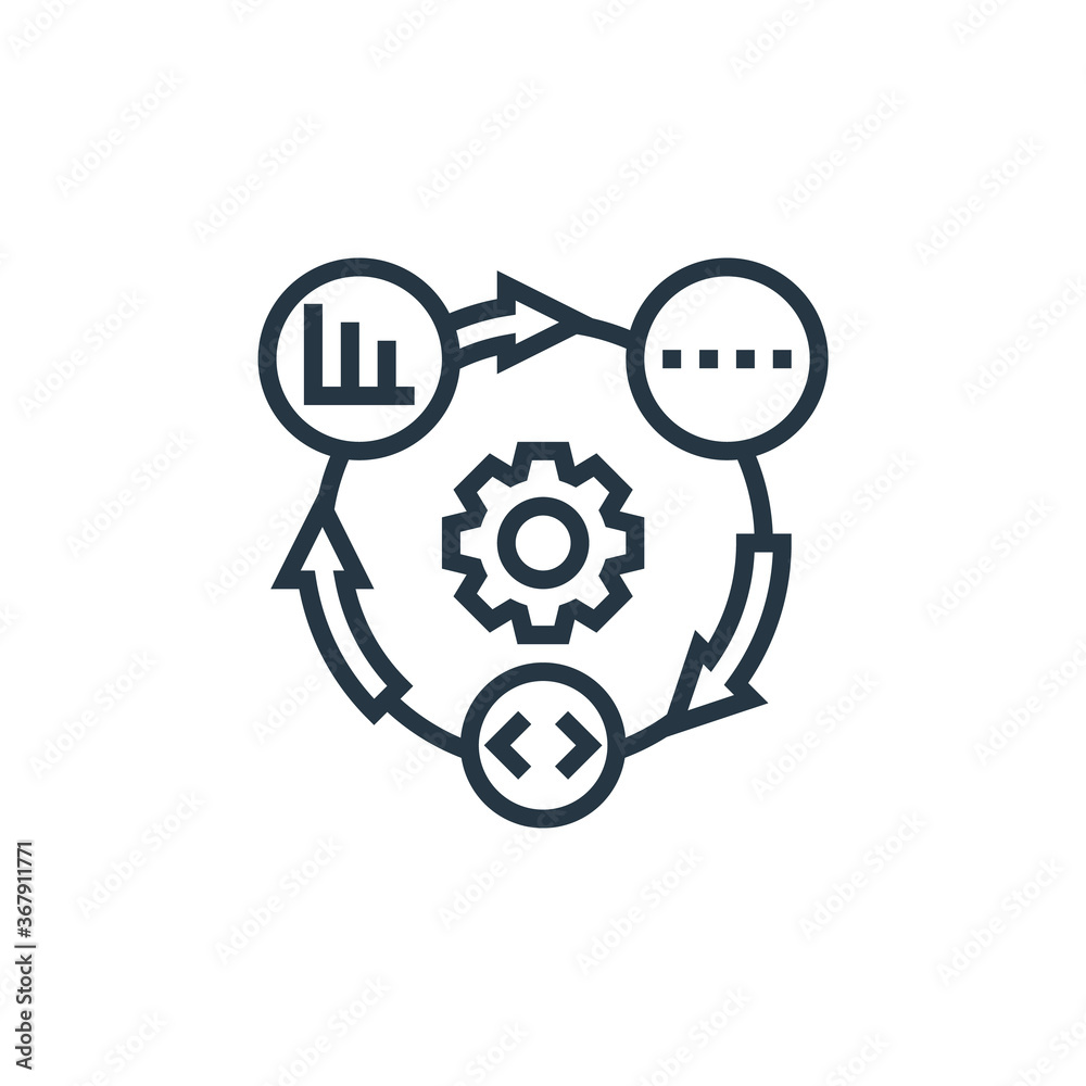 workflow icon vector from industrial process concept. Thin line ...