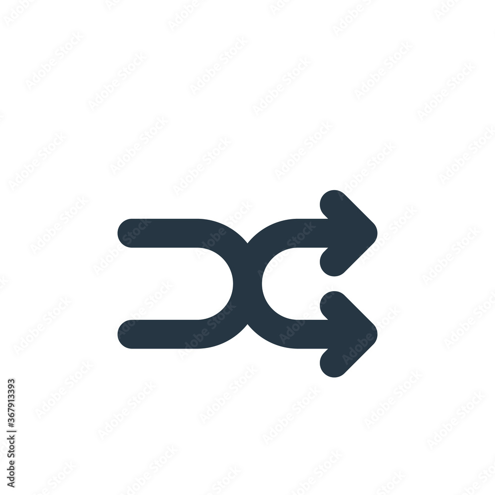 shuffle icon vector from arrow concept. Thin line illustration of ...