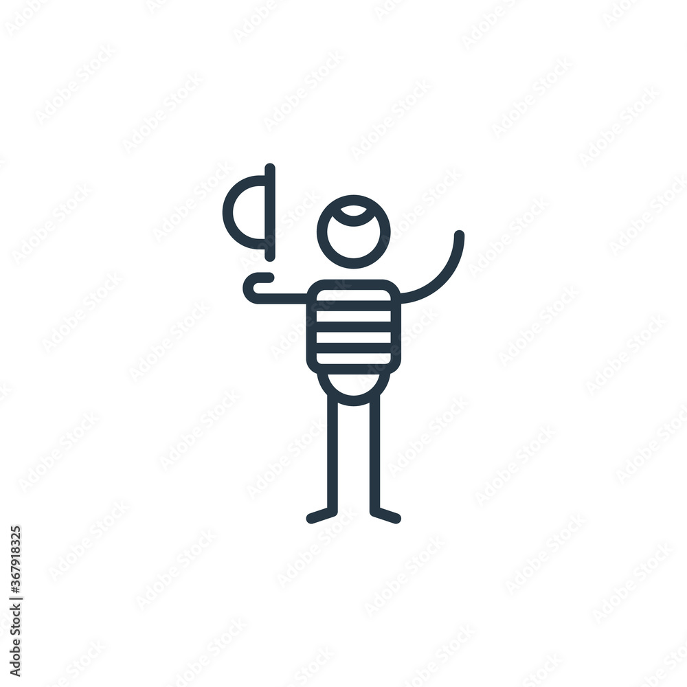mime icon vector from arts concept. Thin line illustration of mime ...