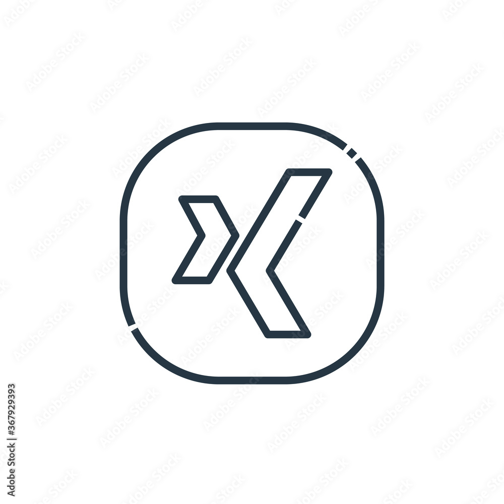 xing icon vector from social media logos concept. Thin line ...