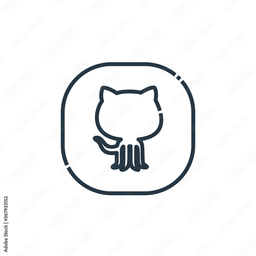 github icon vector from social media logos concept. Thin line ...