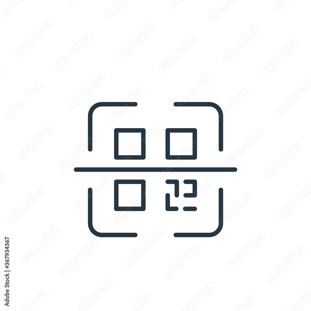 qr code scan icon vector from e commerce concept. Thin line ...