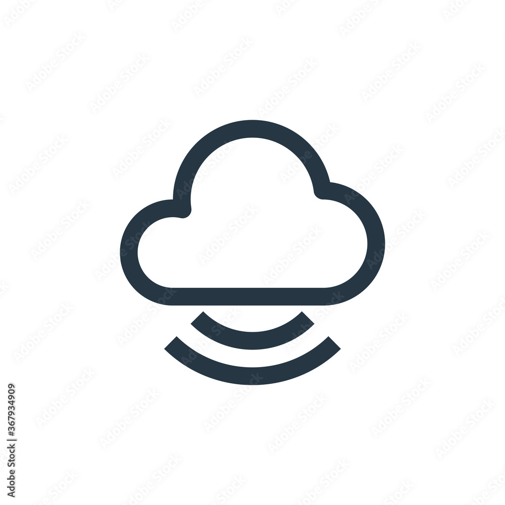 cloud sync icon vector from network concept. Thin line illustration of cloud sync editable ...