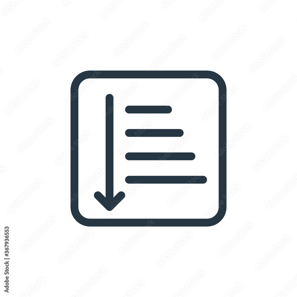 sorting icon vector from ecommerce line concept. Thin line illustration ...