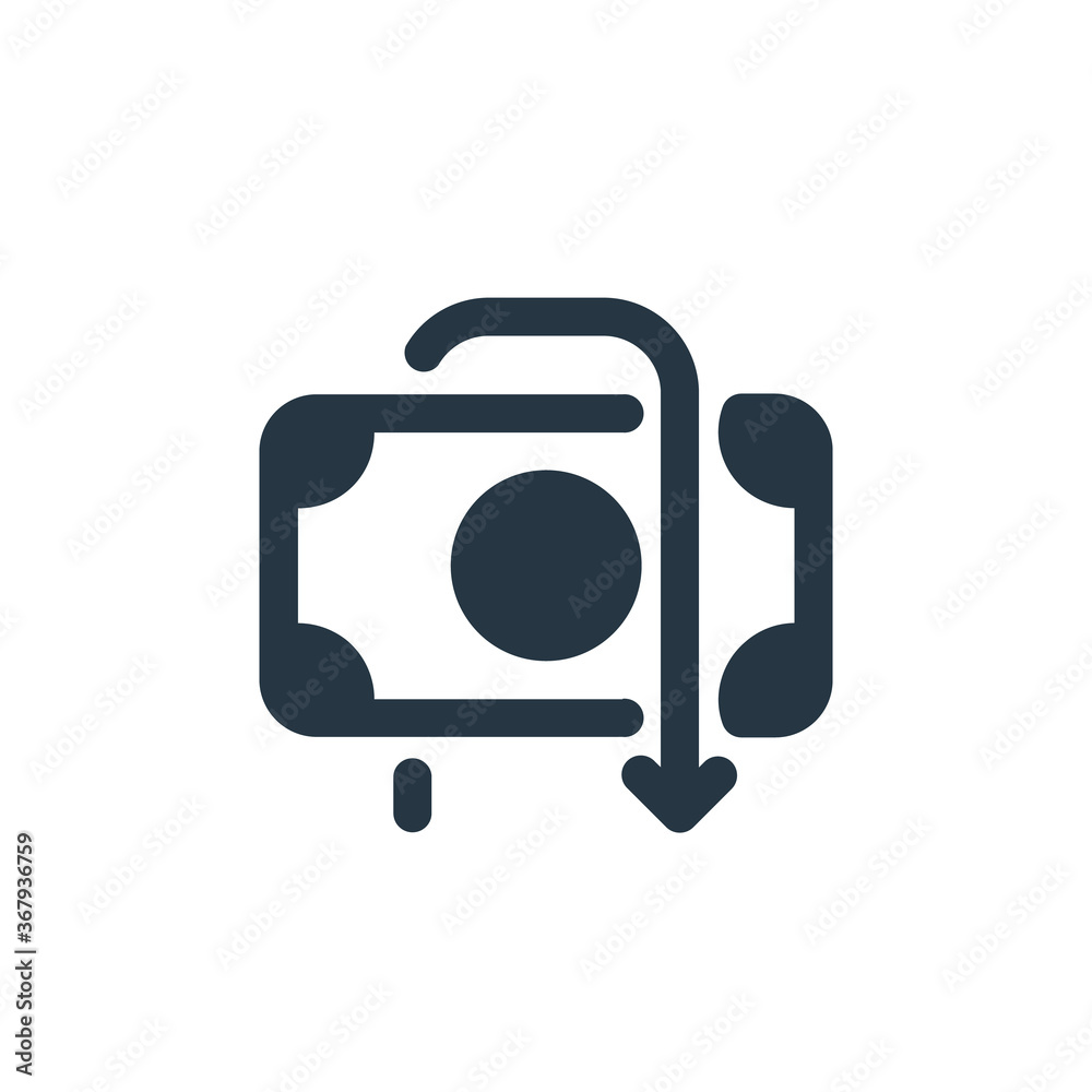 refund icon vector from economy concept. Thin line illustration of ...