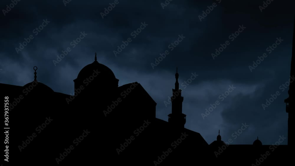 Umayyad Mosque: Lightning and Thunderstorm flash over one of the ...