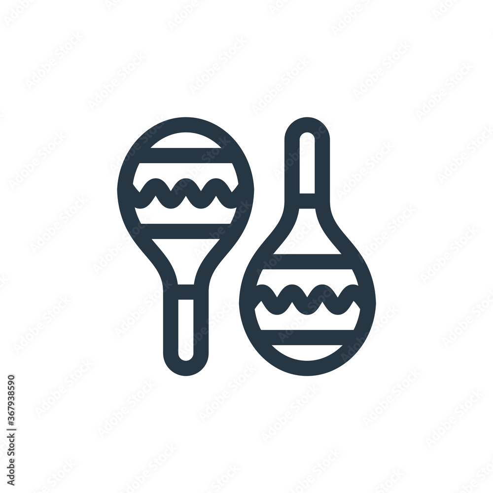 maracas icon vector from mexico concept. Thin line illustration of ...